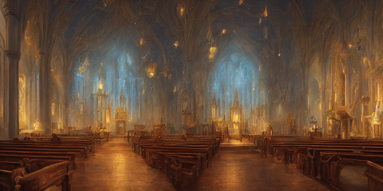 detailed painting of an interior church room with | Stable Diffusion ...