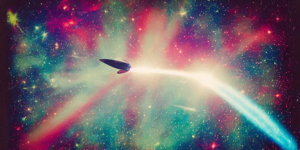 polaroid photo of a res rocket flying through space, | Stable Diffusion ...