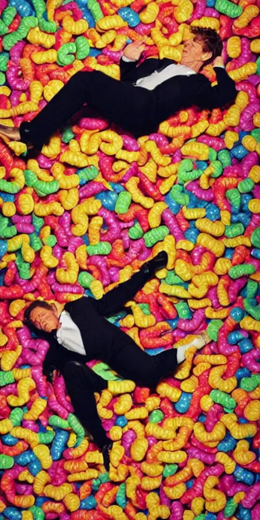 Willem Dafoe laying in froot loops, movie poster | Stable Diffusion ...