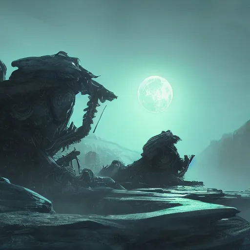 the dying moon, dynamic lighting, photorealistic dark | Stable ...