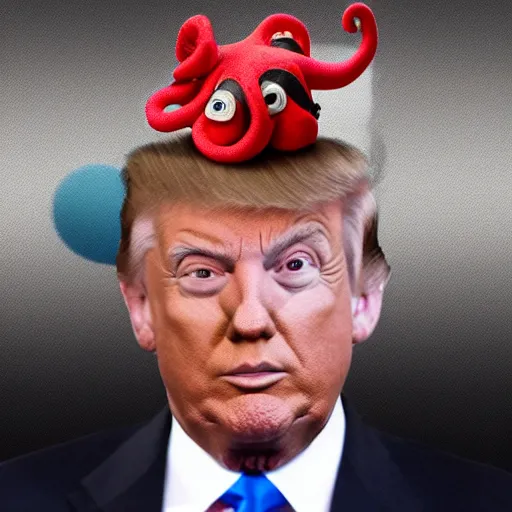 an octopus on donald trumps head | Stable Diffusion | OpenArt