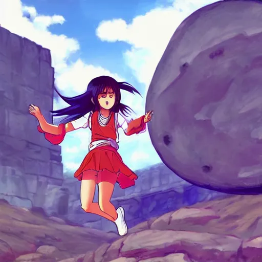 “Indians jones as an anime girl running away from a | Stable Diffusion ...