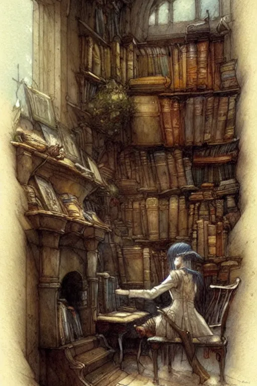 fantasy wizards library interior scene. | Stable Diffusion | OpenArt