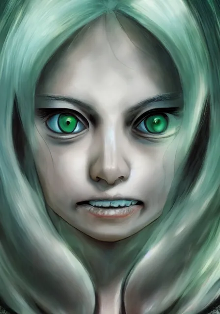 beautiful portrait of a slime woman's face by aramaki | Stable ...