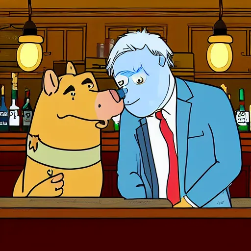 A cartoon of BoJack Horseman and Boris Johnson in a bar | Stable ...