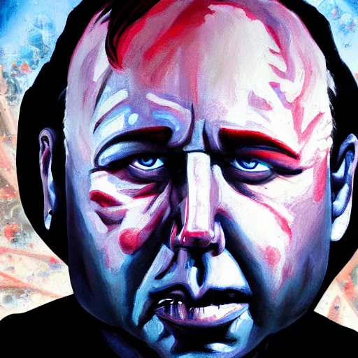 a painting of a angry, demonic Alex jones standing | Stable Diffusion ...