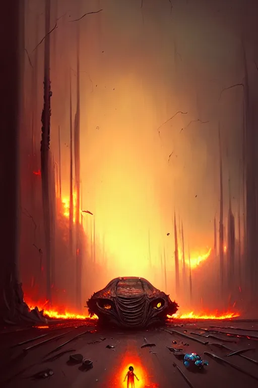 a giant horrible creature roaming the neighborhood | Stable Diffusion ...