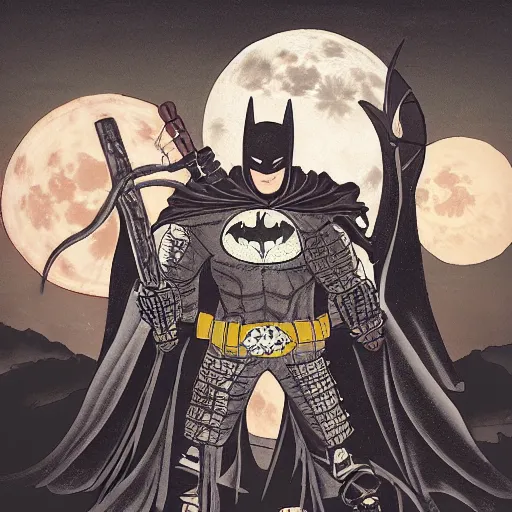 batman samurai at night, feudal medival japan, big | Stable Diffusion ...