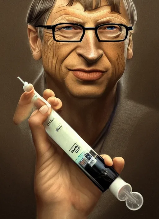a reptile as a bill gates!!!, holding a syringe!!, | Stable Diffusion ...