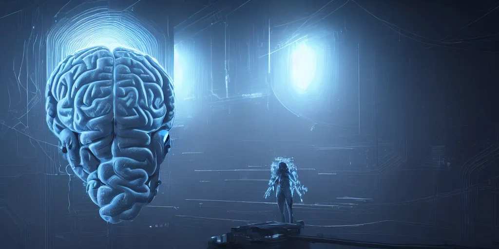 a human brain suspended in a dark void with strange | Stable Diffusion | OpenArt