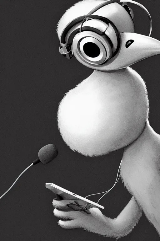 an anthropomorphic bird wearing headphones and | Stable Diffusion | OpenArt