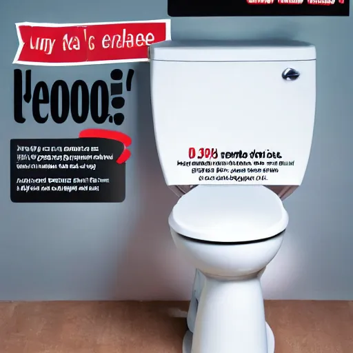 an advertisement for a used toilet, hyper realistic, | Stable Diffusion | OpenArt