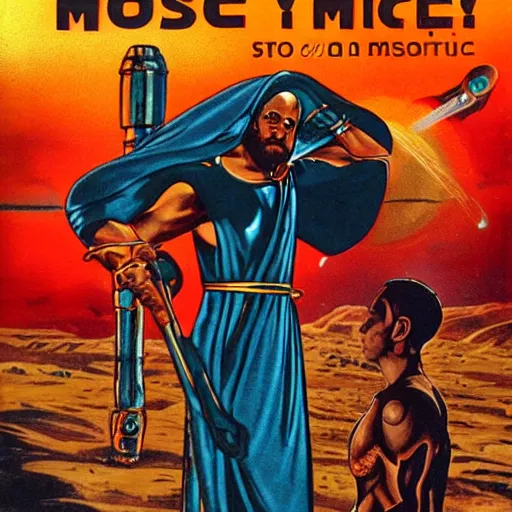 the story of Moses, pulp sci-fi art, space opera | Stable Diffusion ...