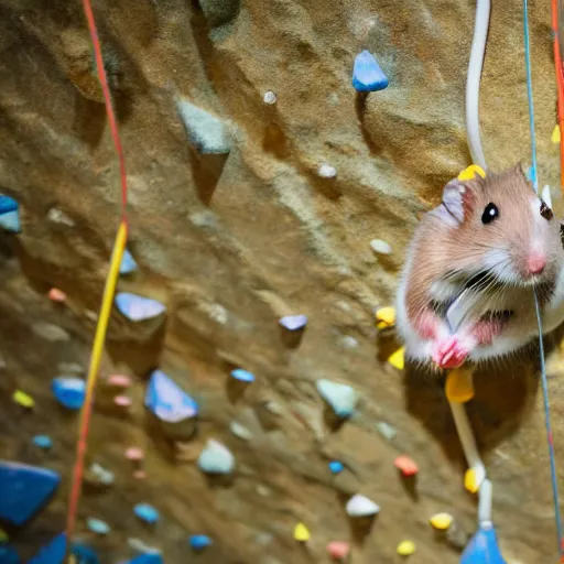 photograph of a hamster rock climbing, focused, sharp | Stable ...