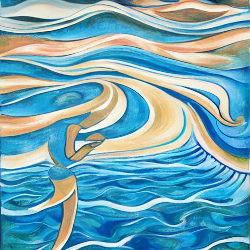 Woman dances by the ocean while the waves approach and | Stable ...