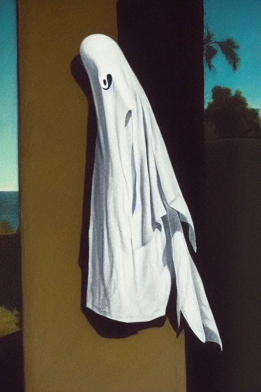 a cloth ghost wearing sunglass, painting by by ralph | Stable Diffusion ...