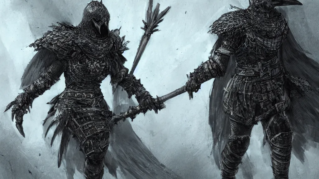 Unused Dark Souls concept art of a female crow knight | Stable ...