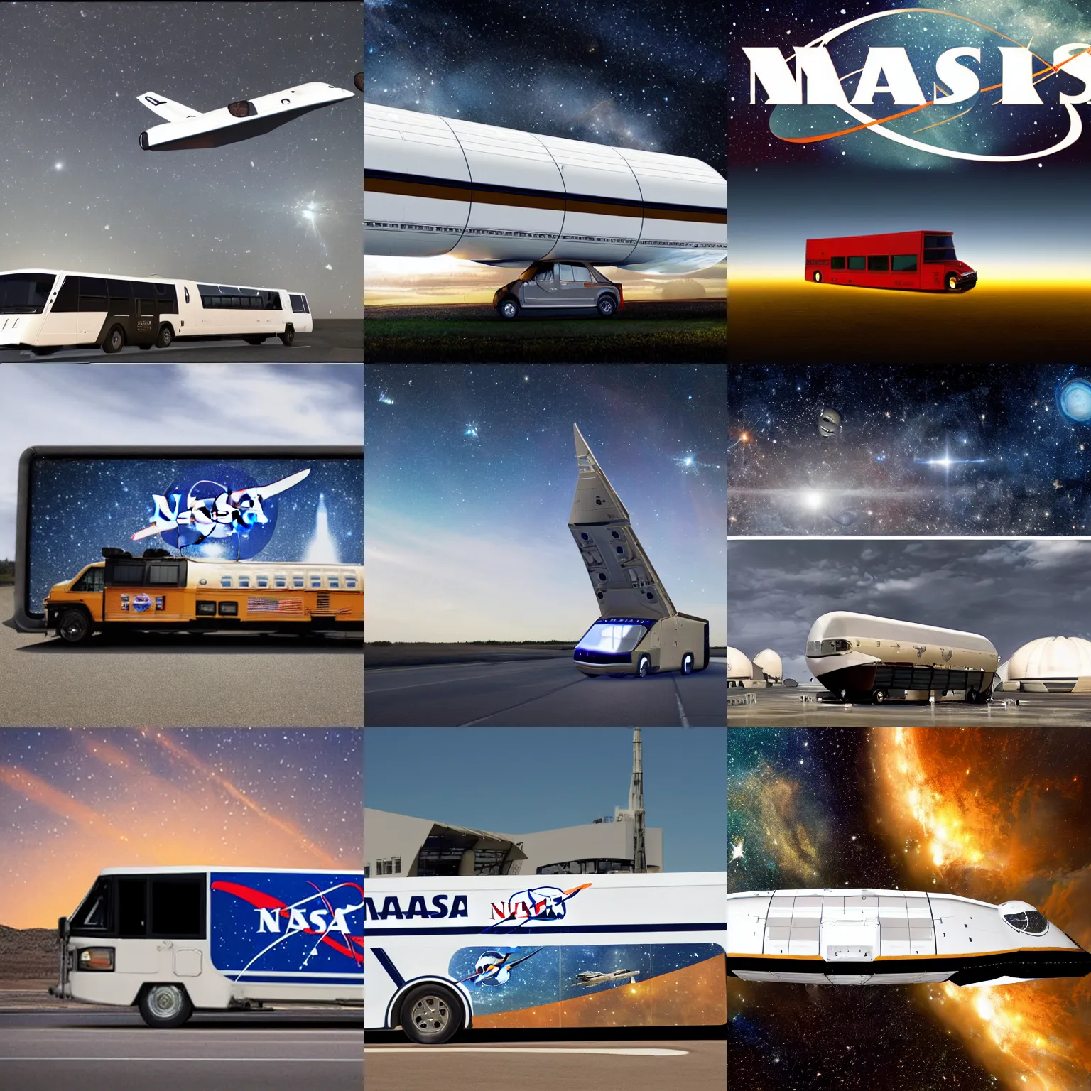 nasa's new spaceship made from a bus, wide photograph, | Stable Diffusion | OpenArt