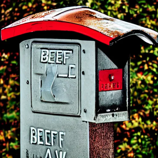 beef jerky sticking out of a mailbox, photography, | Stable Diffusion ...