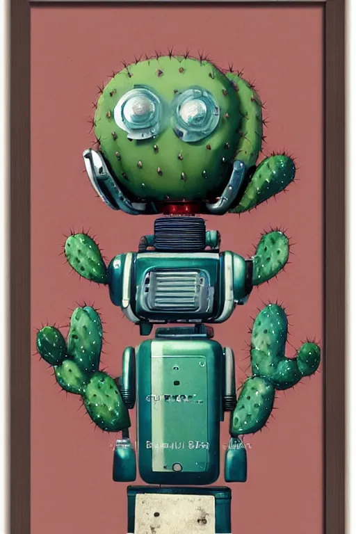extreme wide shot of a 1950s retro Cactus robot, with | Stable Diffusion | OpenArt