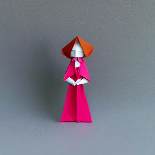 lonely girl _ origami figure | Stable Diffusion