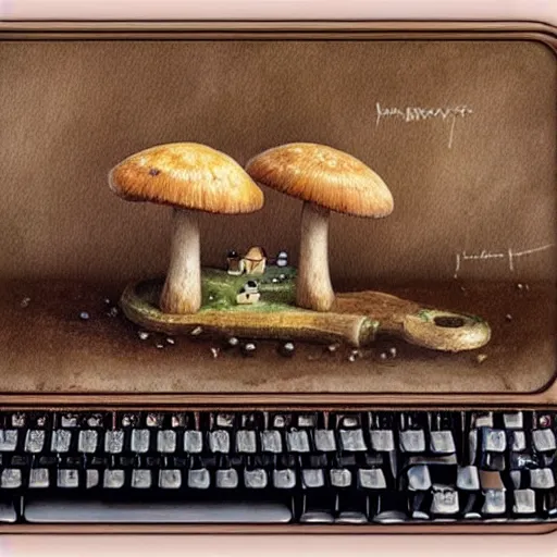 computer keyboard with mushrooms as keys, by jean - | Stable Diffusion | OpenArt