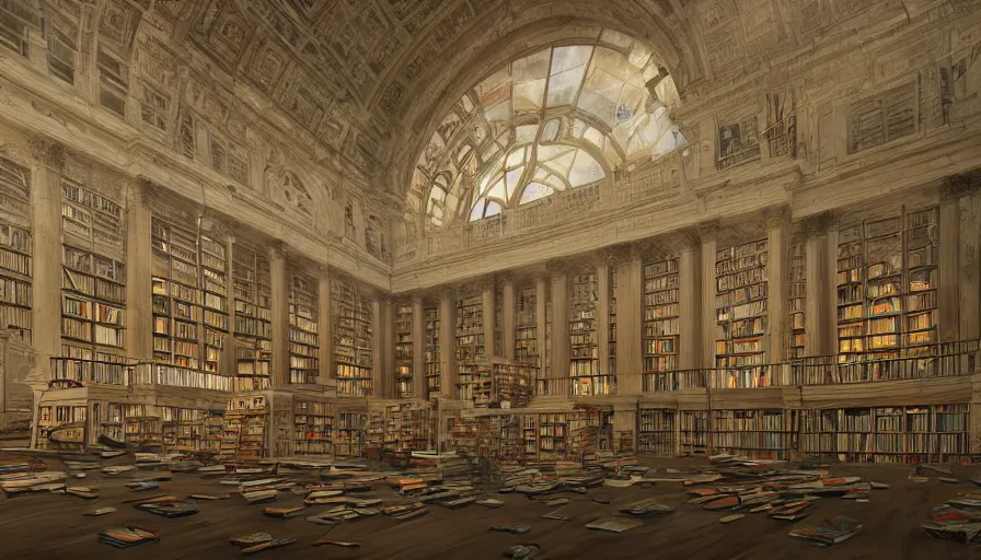 interior of the destroyed library of congress, books, | Stable ...