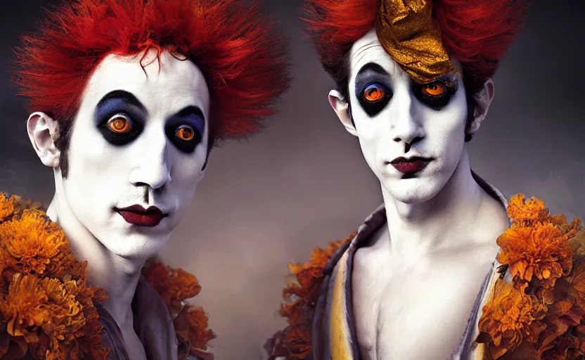 award winning portrait of a attractive male pierrot, | Stable Diffusion ...