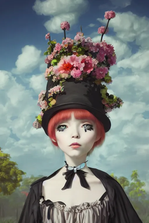 Lowbrow pop surrealist GothicLolita digital art, | Stable Diffusion ...