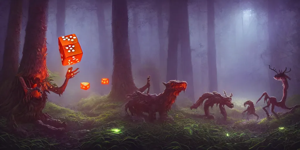 anthropomorphic - cube - dice - creatures lurking in | Stable Diffusion ...