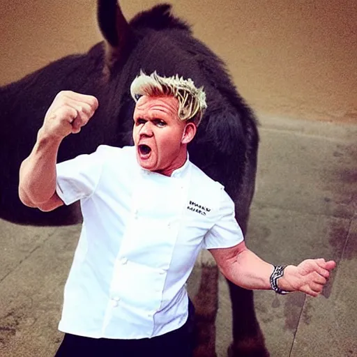 “Gordon Ramsay angry yelling at a donkey, | Stable Diffusion | OpenArt