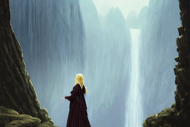 mage meditating on a cliffside, gothic cloth mantle, | Stable Diffusion | OpenArt