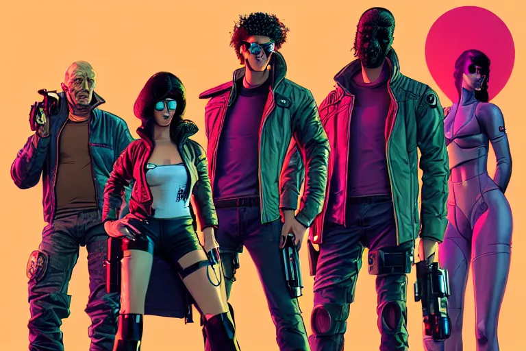cyberpunk heist crew. portrait by stonehouse and | Stable Diffusion ...