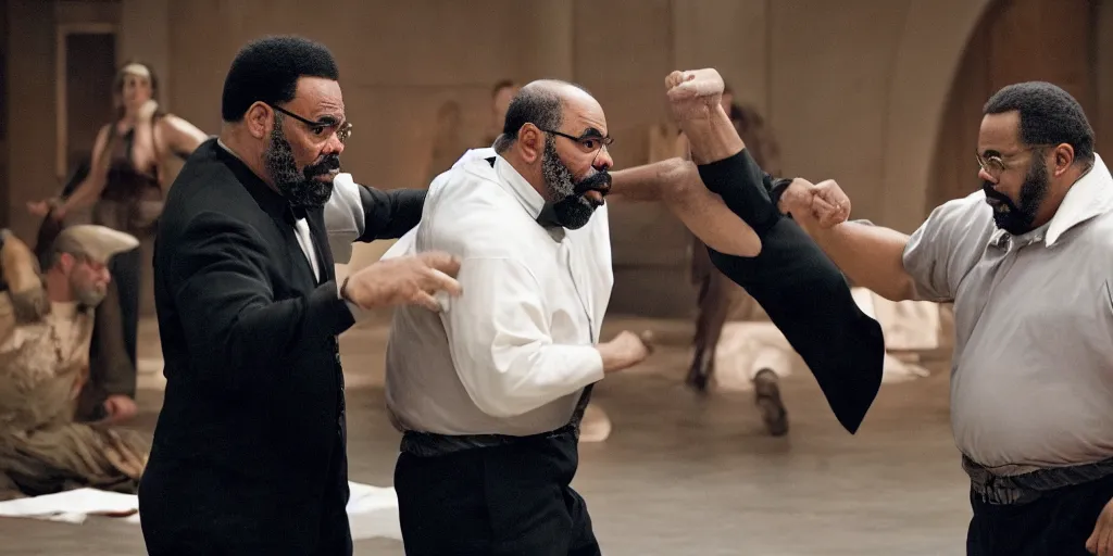 stephen mckinley henderson fighting jeffrey wright | Stable Diffusion
