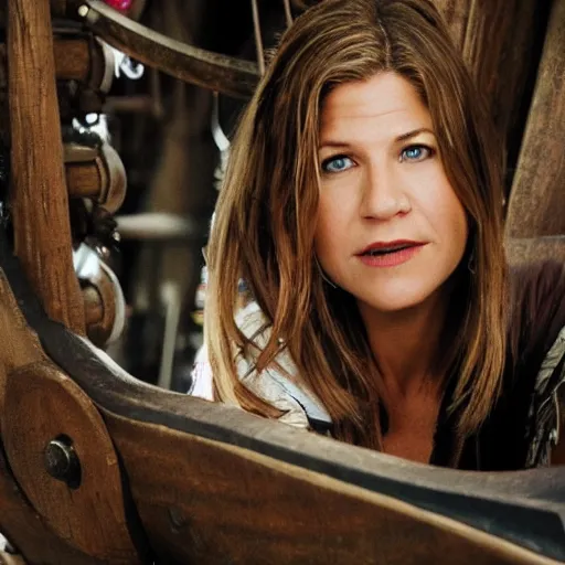 low angle photo of rachel green in a pirate ship, 8 k | Stable ...