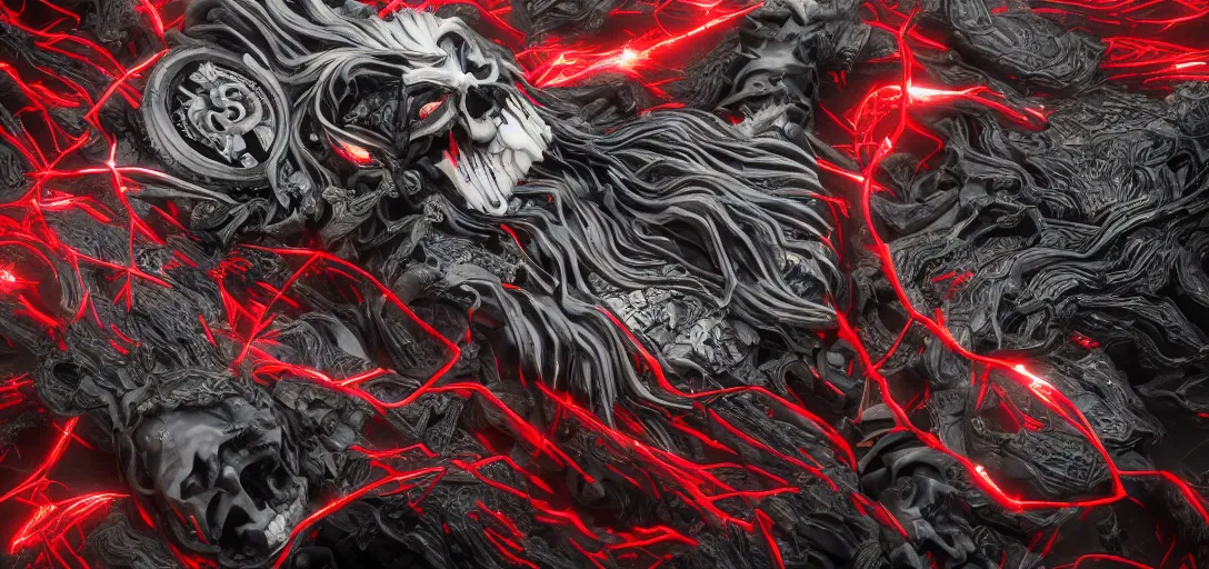 a dark Shinigami 死神 , kintsugi, symmetrical, centered, | Stable ...