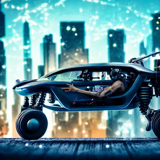 cyberpunk flying car in cityscape shallow depth of | Stable Diffusion ...