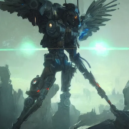 battle of cybernetic angels, artstation, by greg | Stable Diffusion ...