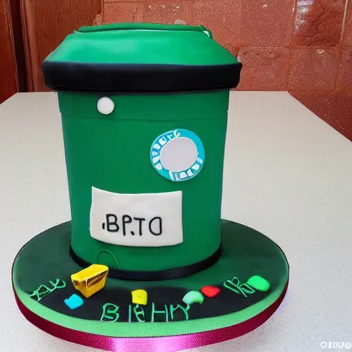 a birthday cake that looks like a garbage can, cake | Stable Diffusion