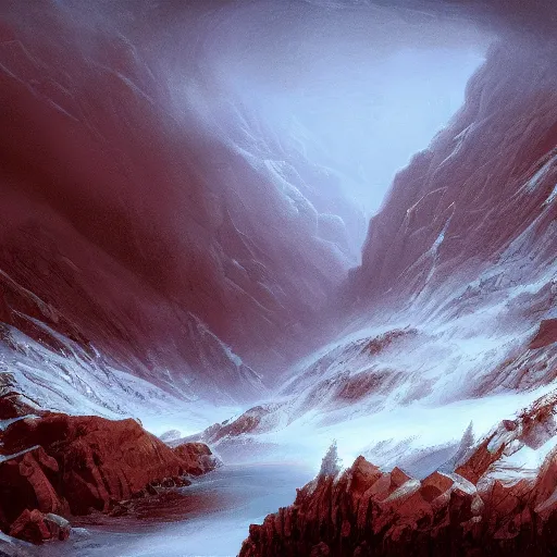 snowy mountains during a thunderstorm, noah bradley, | Stable Diffusion ...