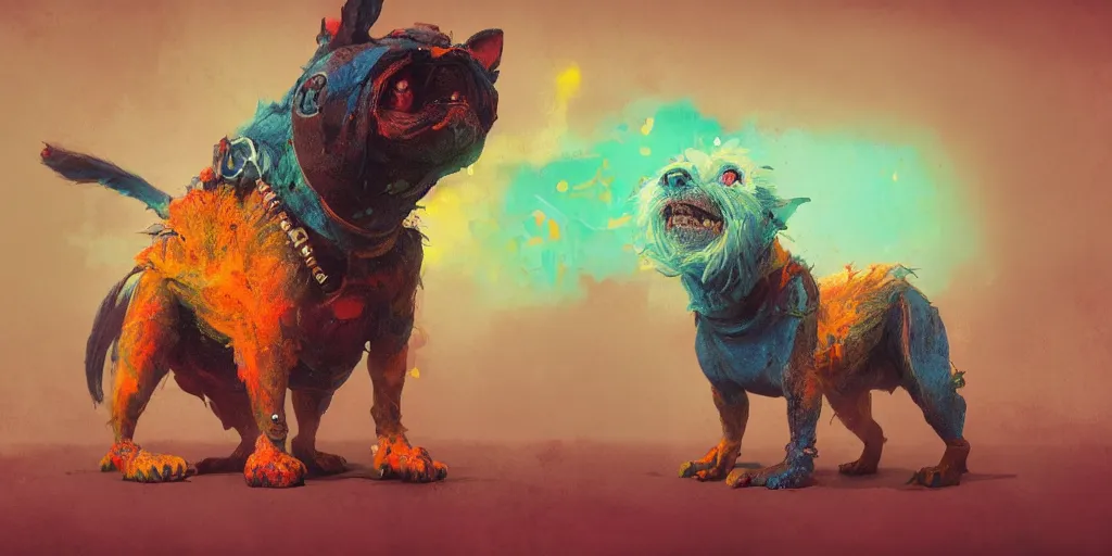 ugly dog making weird noises, colorful, contrast, 3 d | Stable ...