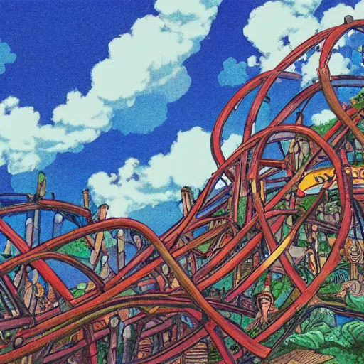 Very fast theme park roller-coaster ride to hell, | Stable Diffusion | OpenArt