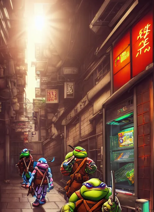 cartoon teenage mutant ninja turtles, standing in | Stable Diffusion ...