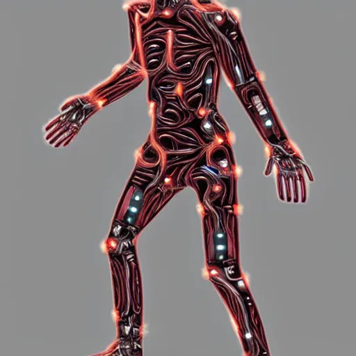 an android covered in pseudo - flesh with invasive | Stable Diffusion ...