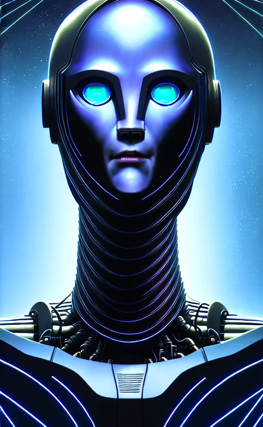 friendly humanoid cyber robot, award winning, portrait | Stable Diffusion