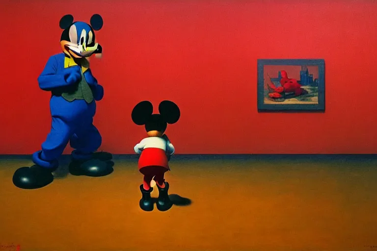 only with red, red thieves with mickey mouse donald | Stable Diffusion ...