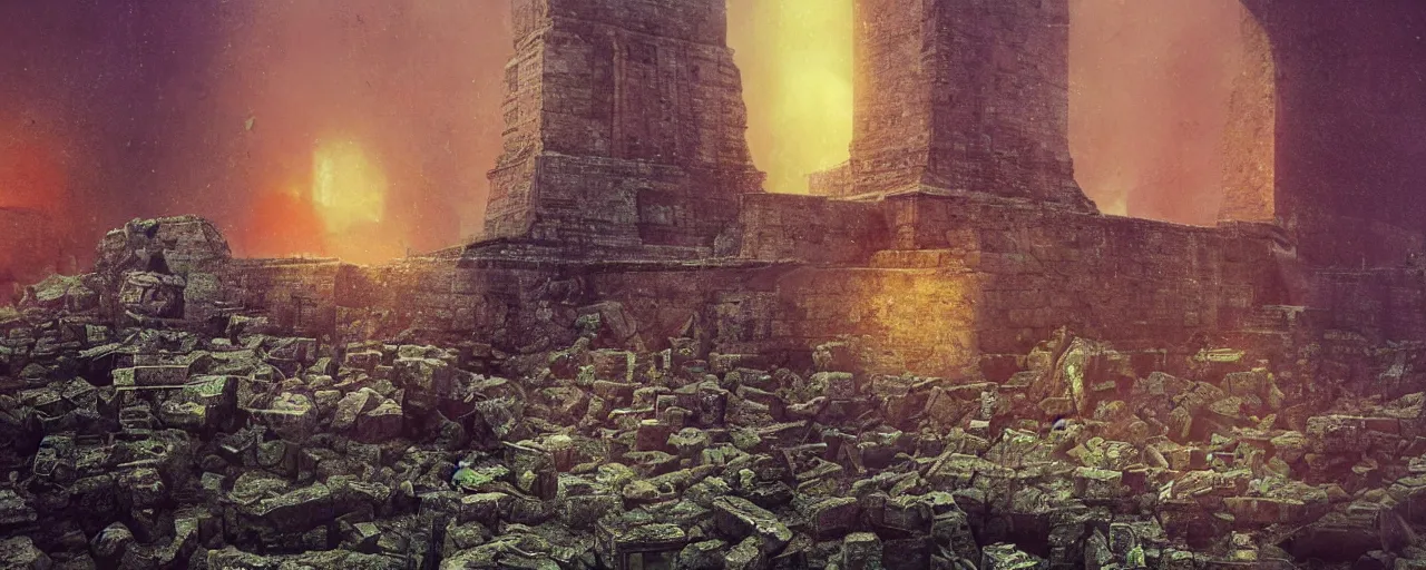 ancient ruins of a statue of liberty half buried, [ | Stable Diffusion ...