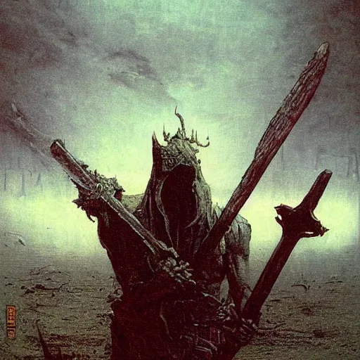 dark fantasy executioner wielding a huge axe, by | Stable Diffusion ...