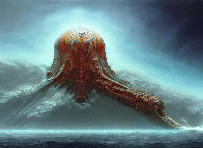 an enormous aquatic alien swimming in the ocean depths | Stable ...
