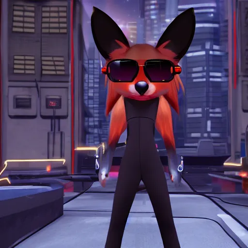 VRChat screenshot of anthropomorphic fox wearing cool | Stable ...